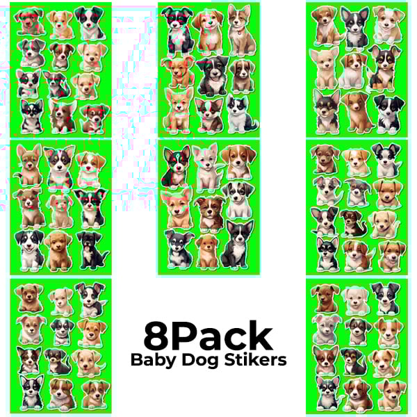 8 Packs of Cute and Adorable Puppy Stickers - Sprinkle Puppy Love on ...