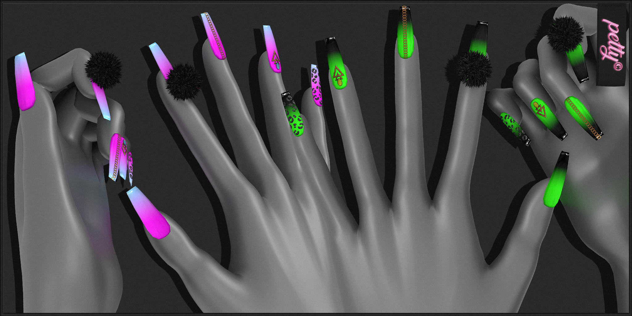 28 ꒰ა 🎀 ໒꒱ SUMMER NAILS | VRCHAT 3D GAME ASSET