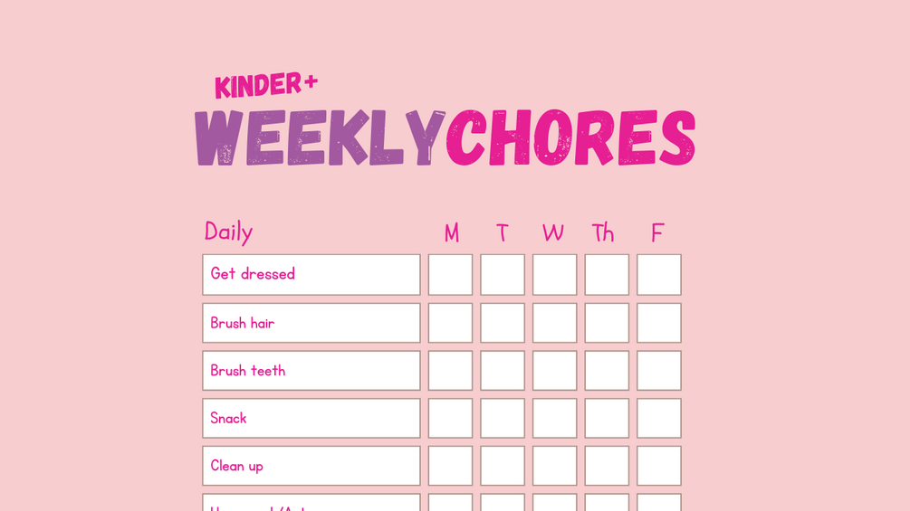 Weekly Kids Routine Star Chart - Kids (5+)