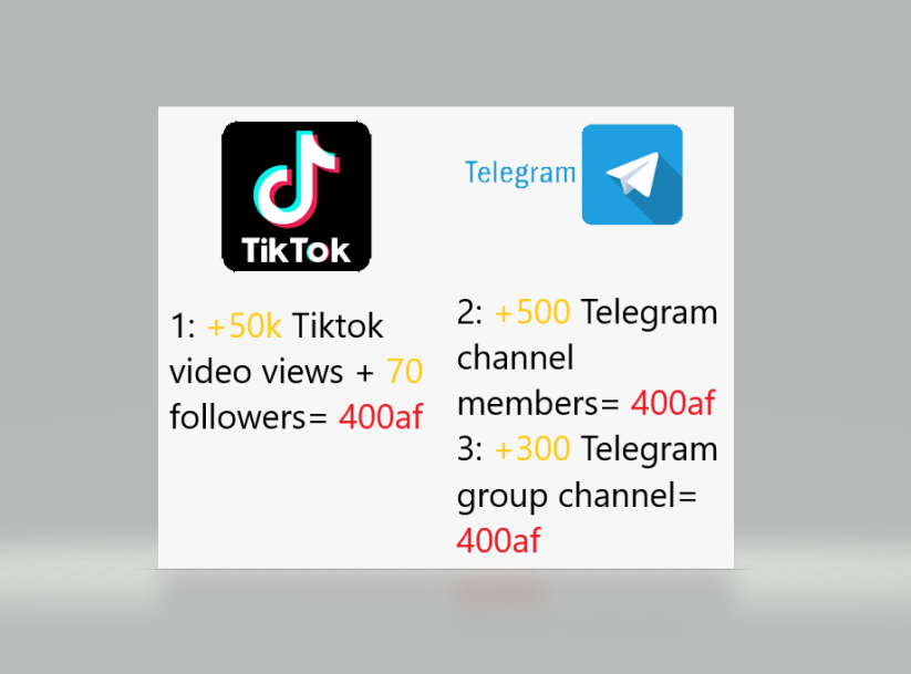 +500 Telegram channel members, +300 Telegram group members, +50k TikTok ...