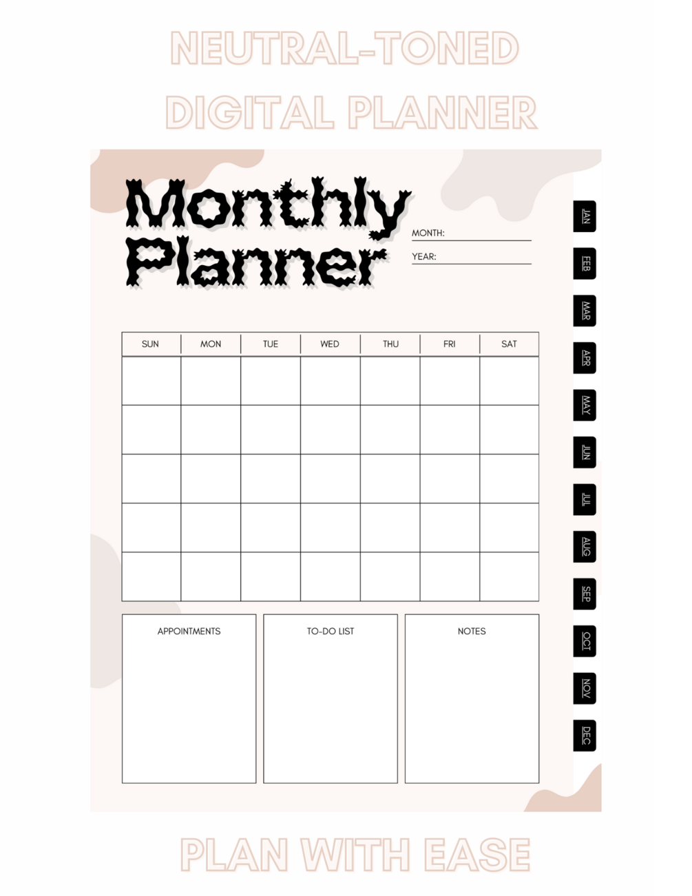 Neutral-Toned Digital Planner