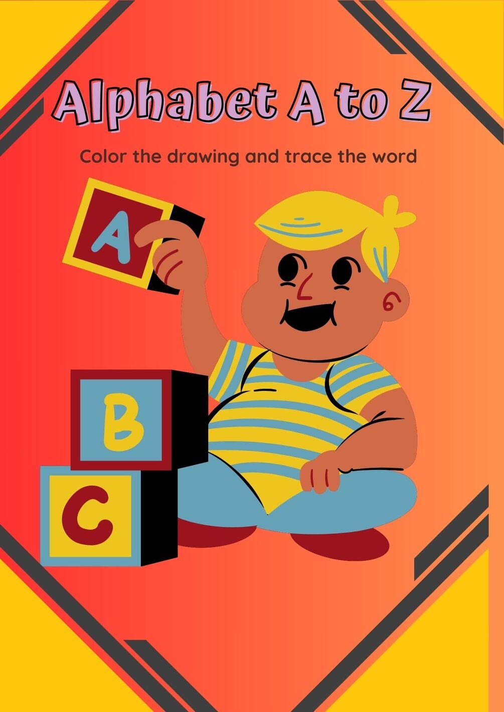 Alphabet A to Z Coloring Worksheet Set