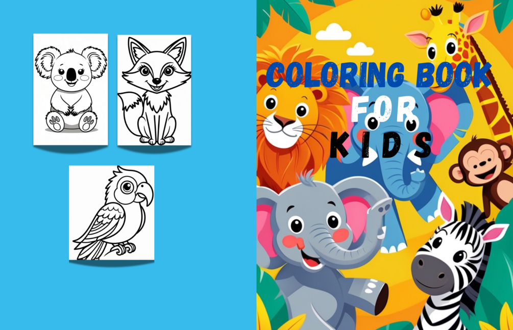 Animals Coloring Book for Kids: 40 Fun and Cute Creatures to Color!