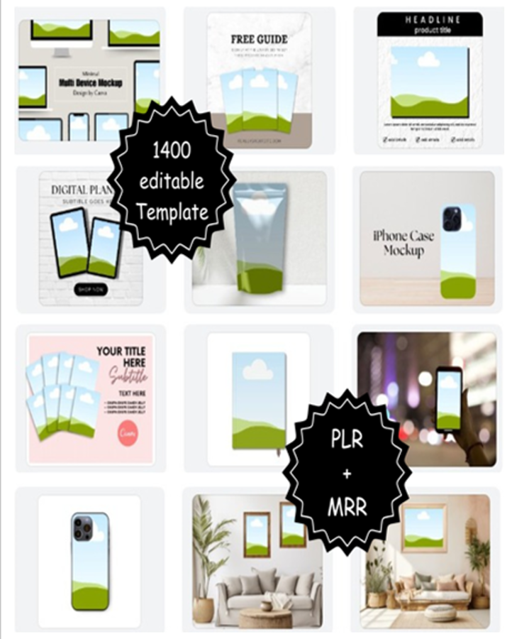 1400 editable Canva mockups templates