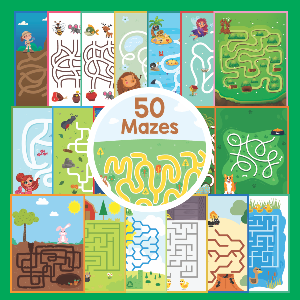 50 Mazes for Kids Education
