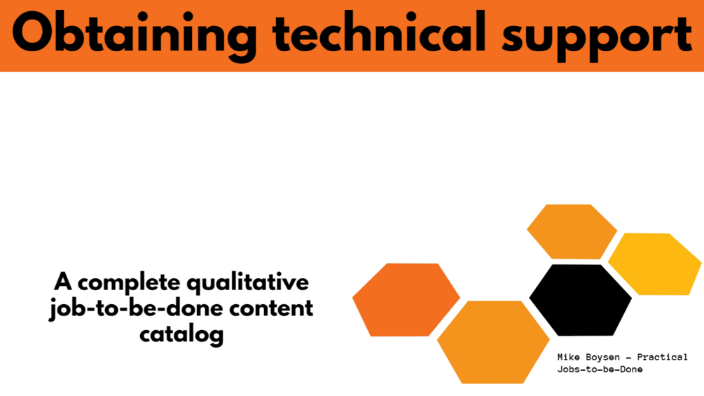 FREE: Job-to-be-Done Catalog: Obtaining Technical Support