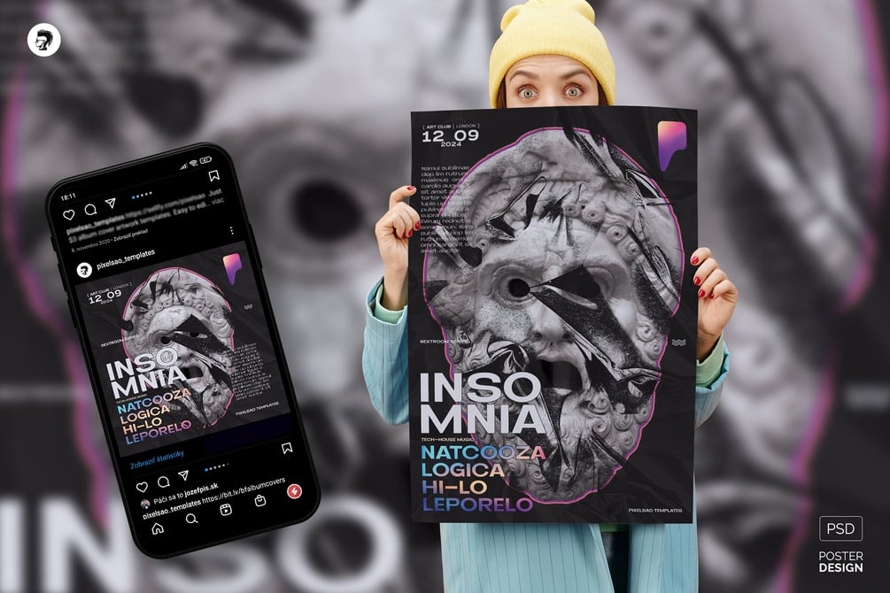 Insomnia – Party Flyer, Poster Template