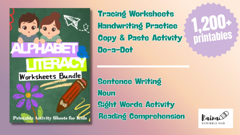 Alphabet & Literacy Worksheets Bundle – 1,000+ Printable Activity ...