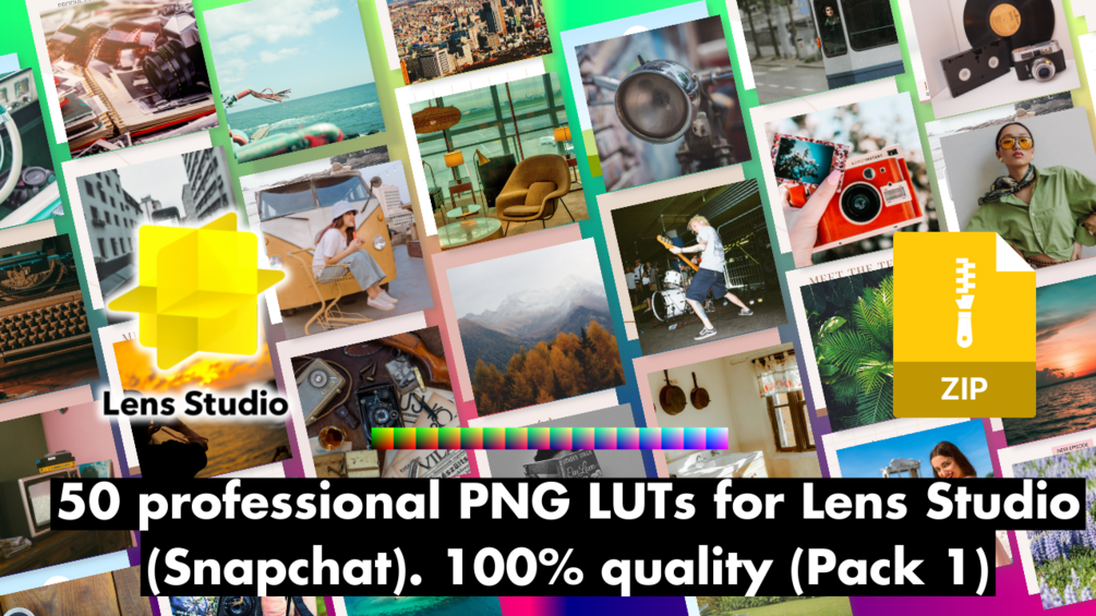 50 professional PNG LUTs for Lens Studio (Snapchat). 100% quality (Pack 1)