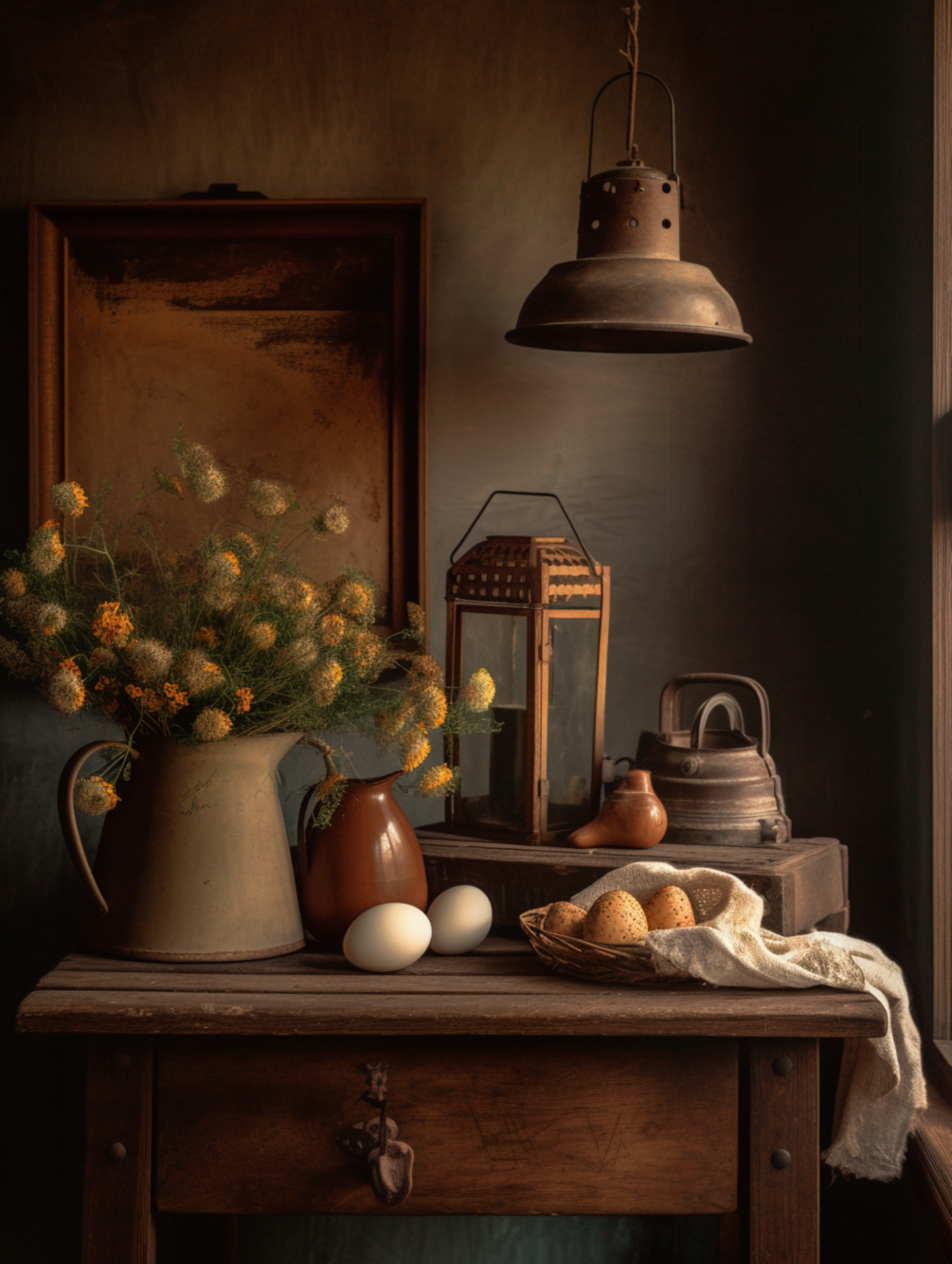 Still Life: Farmhouse Table – Rustic Printable Wall Art