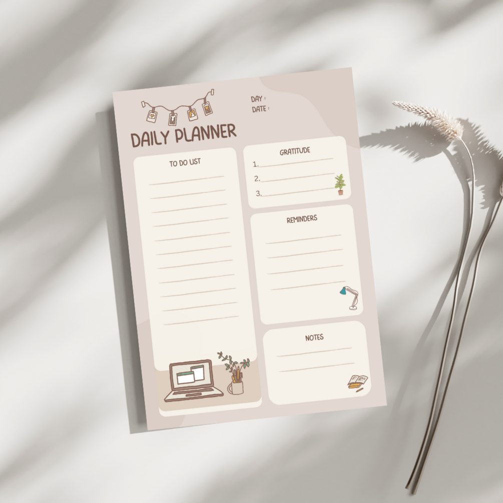 Daily Planner Printable, Minimalist Day Planner, Daily To Do List ...