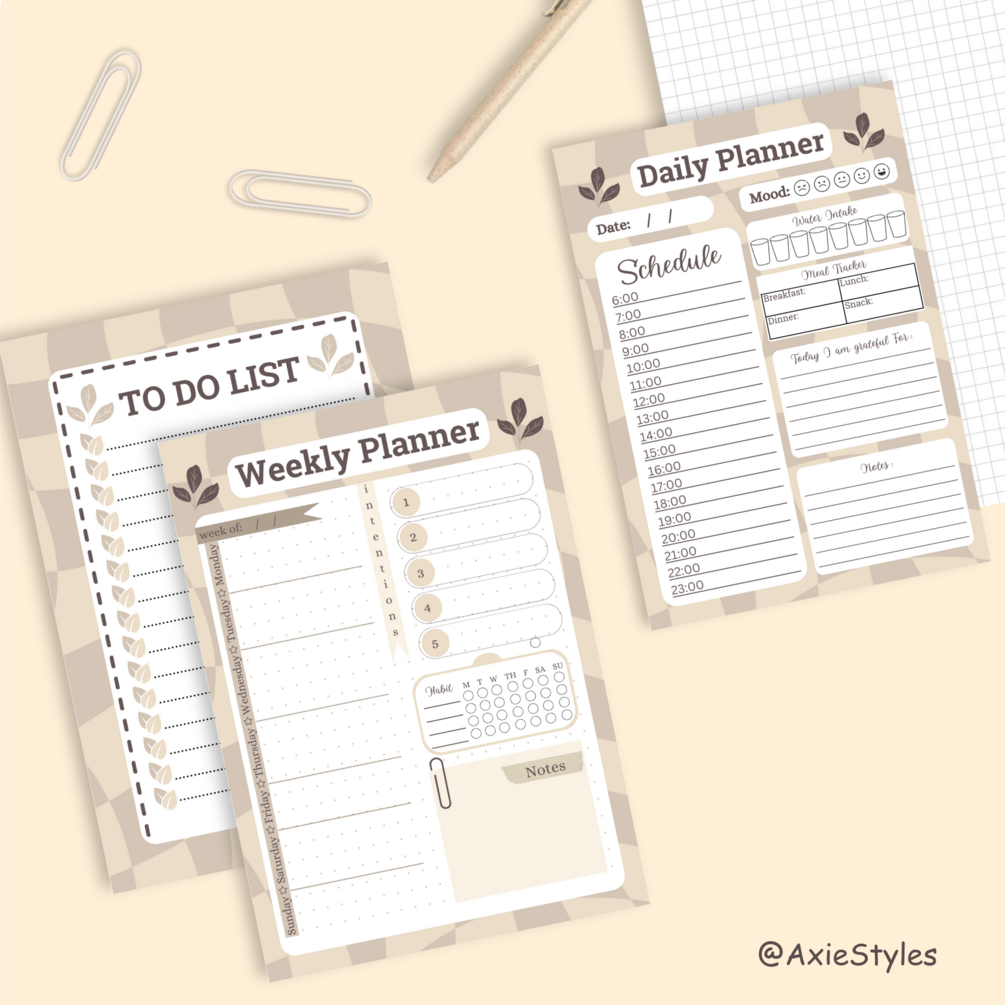 Beige Aesthetic Planners and Trackers | Printable Organization Kit ...