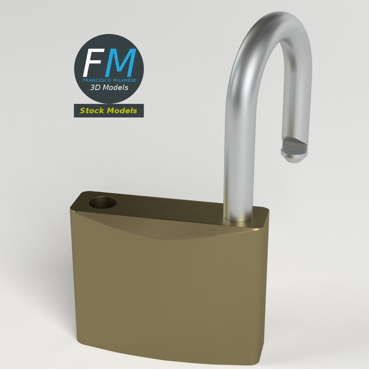 3D MODEL - Openable padlock