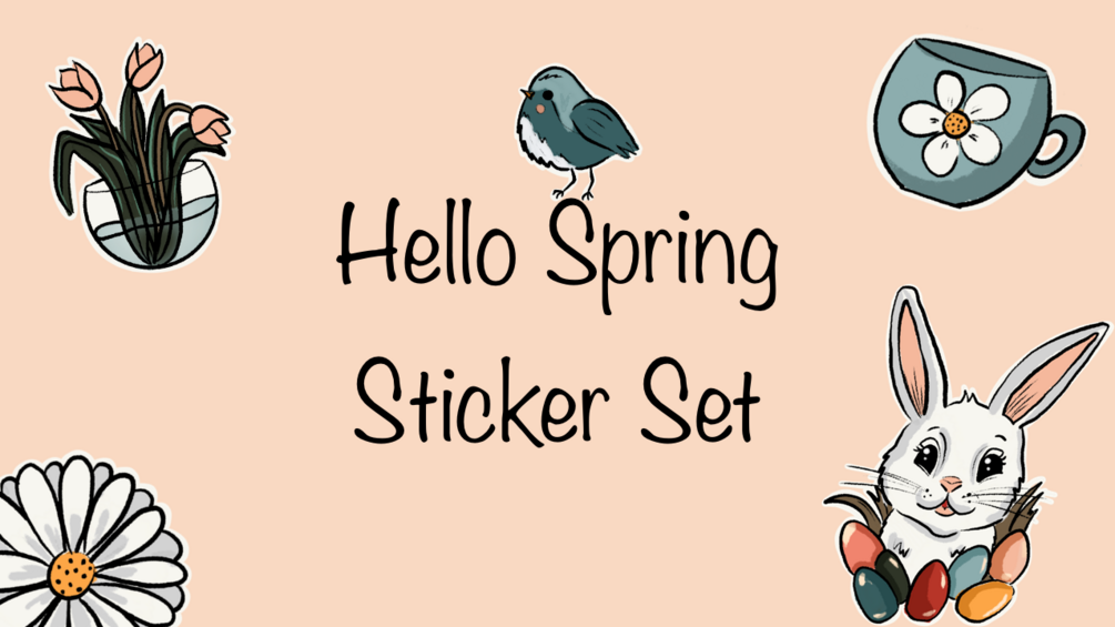 Spring Digital Stickers | Cute Floral & Seasonal PNGs for Planners ...