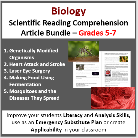 Biology Science Reading Article Bundle - Grade 5-7