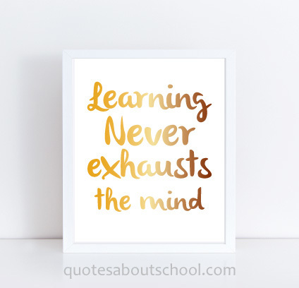 Printable Quotes About Learning 8"x10", Gold Foil with White Background ...