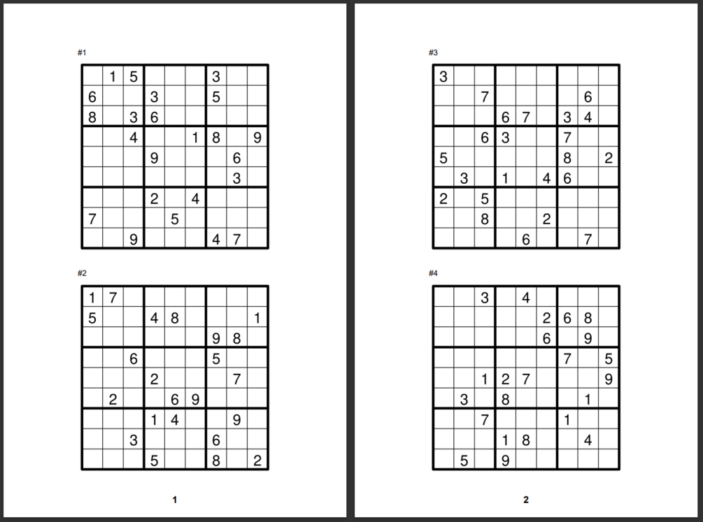 300 Very-Hard Printable Sudoku