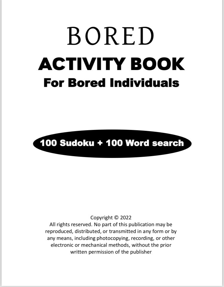 ACTIVITY BOOK FOR BORED INDIVIDUALS