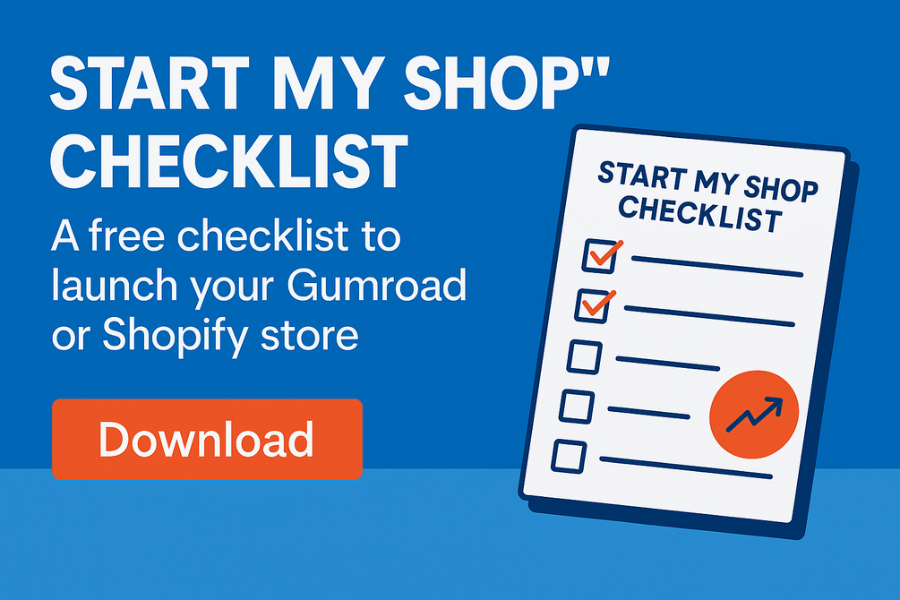 FREE Start My Shop Checklist (Free PDF Guide) – Launch Your Gumroad or ...