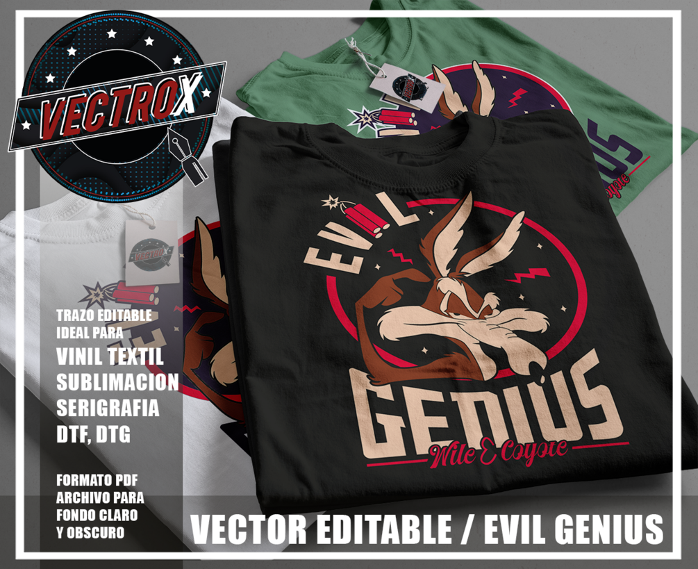 Vector Editable - Evil Genius Wile Coyote