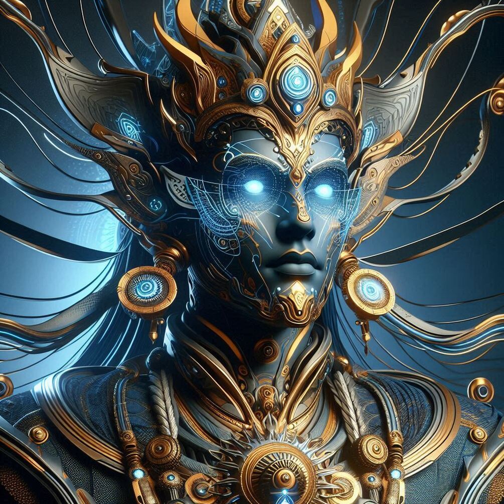 🌟 Divine Abstract Expressions: The Radiance of Lord Vishnu in Art 🌟