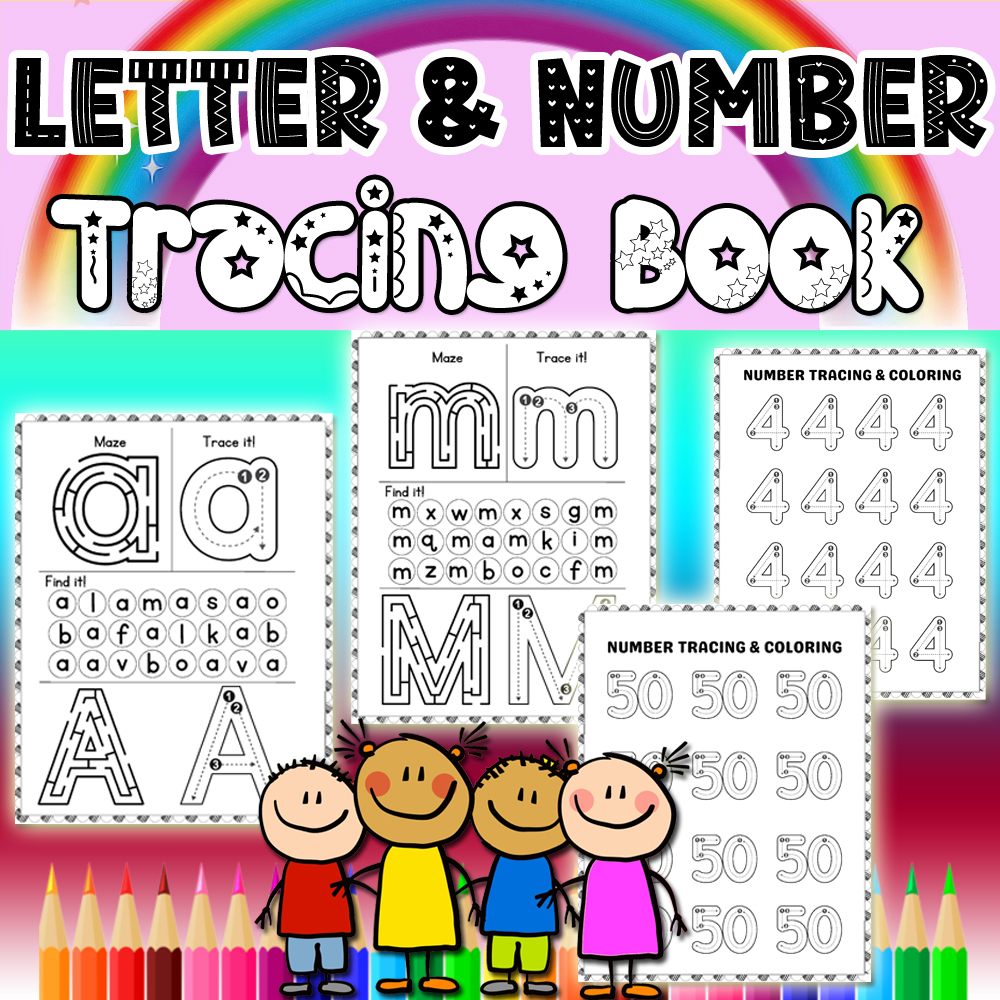 Letter and Number Tracing Book with Canva Template, Worksheets and ...