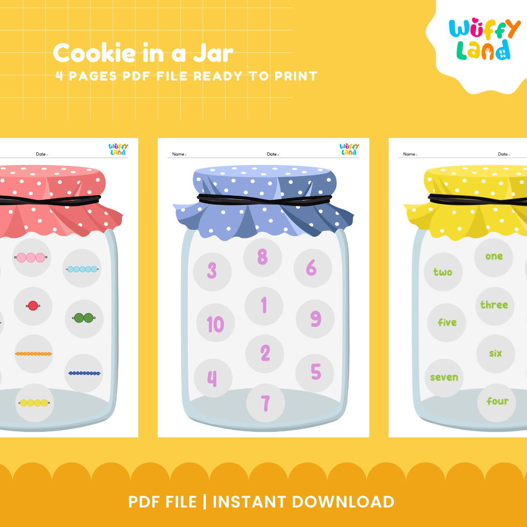 Learning Numbers: Cookie in a Jar - Fun Printable Activity for Kids!