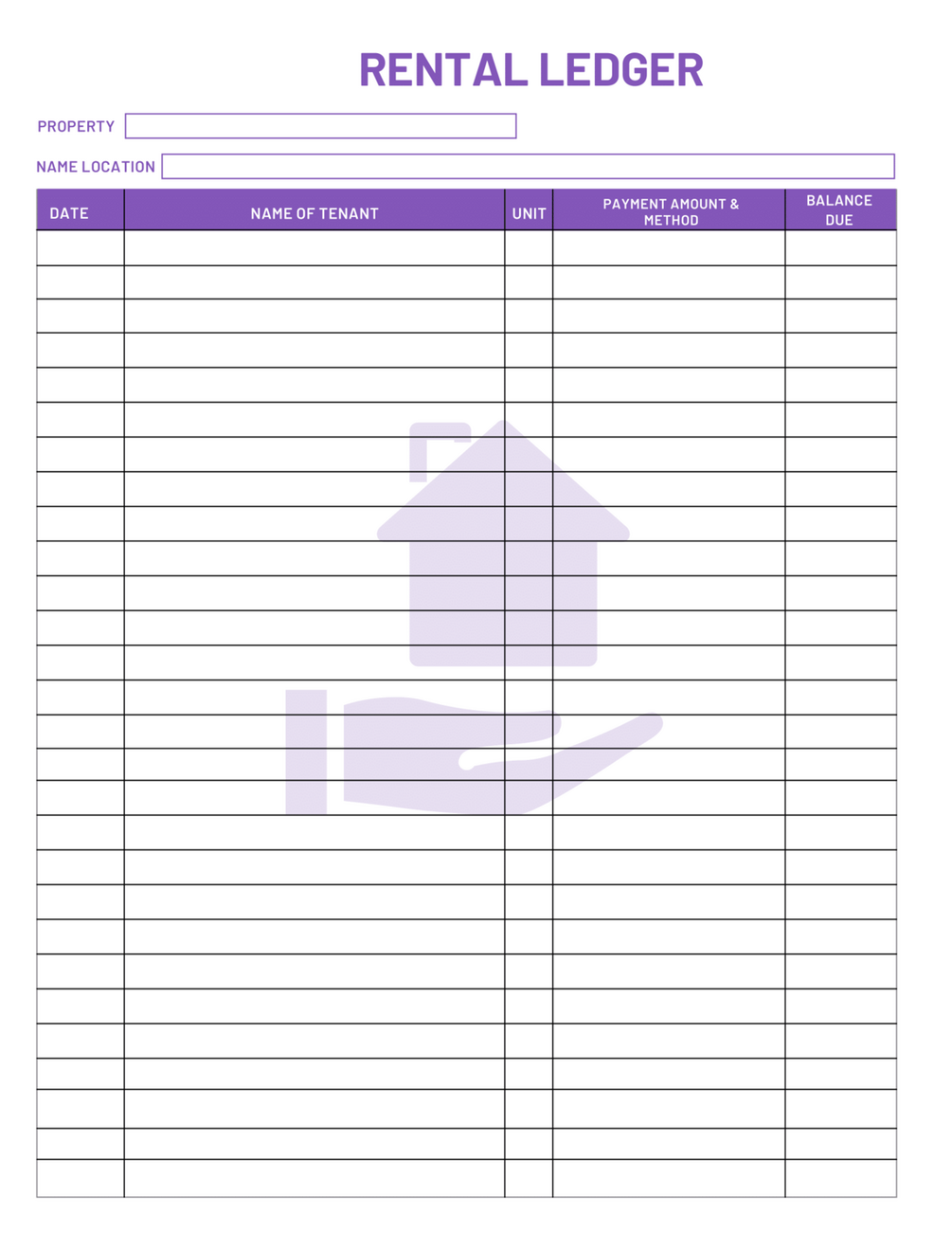 Rental Property Ledger