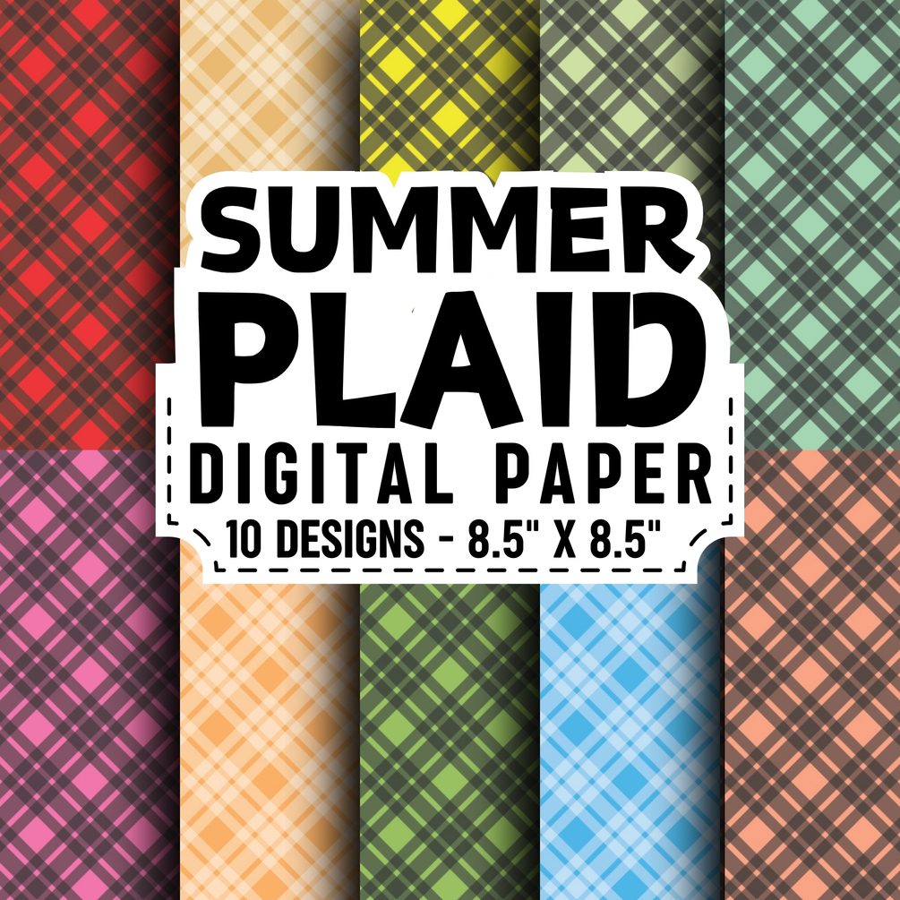 Summer Plaid Digital Paper