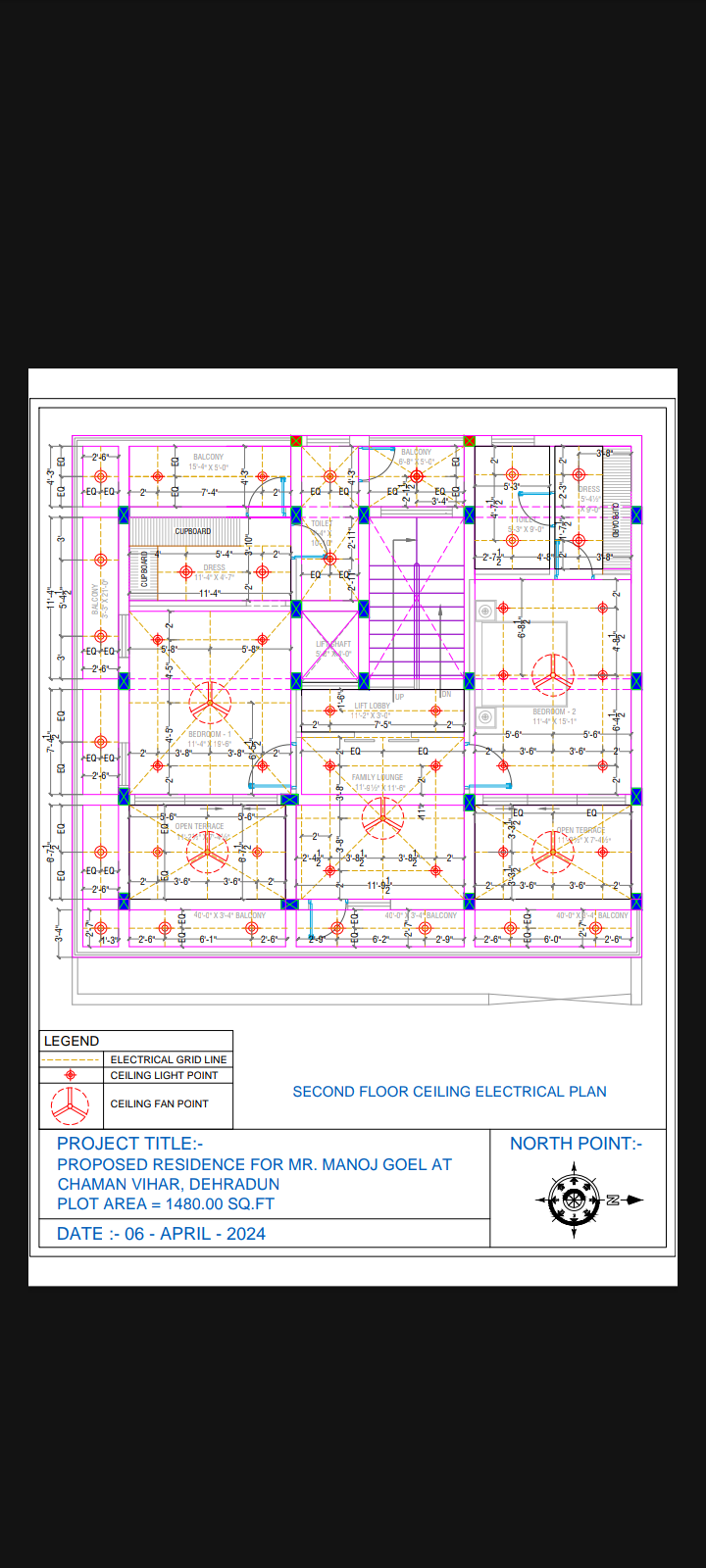 Electrical fittings plan design