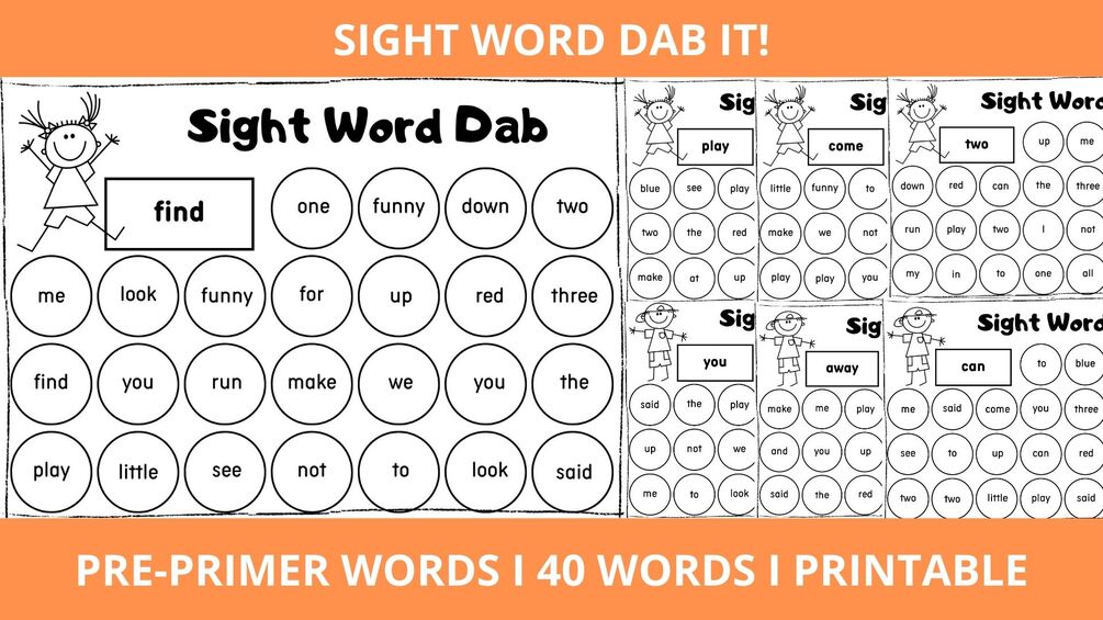 40 Pages of Sight Words, Worksheet, Pre-k - Kindergarten, Printable ...
