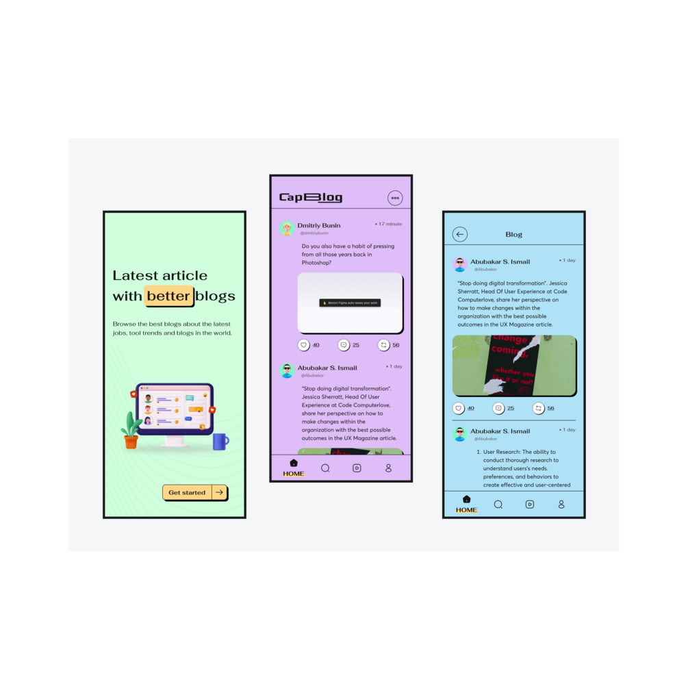 Blog App Concept - Retro Design Style