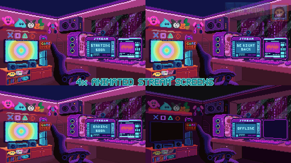 4x Animated Twitch Stream Screens | Pixel Art Animation | Starting Soon ...