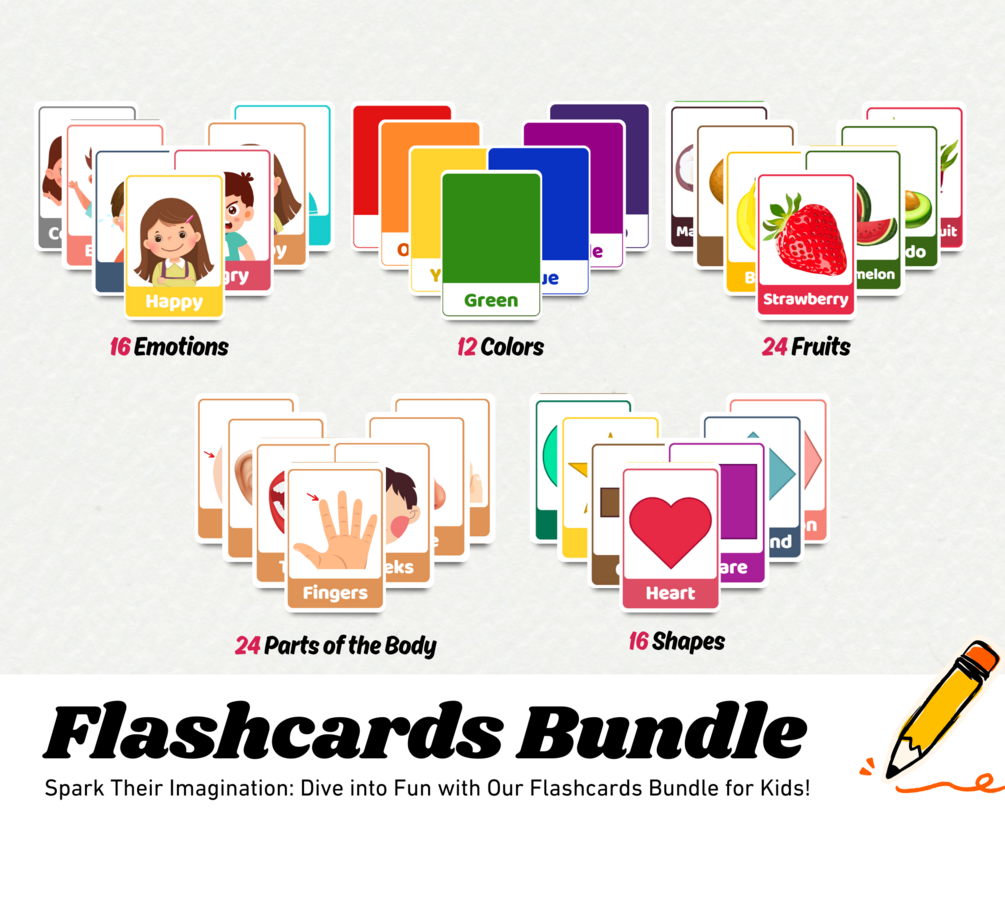 KIDS FLASHCARDS BUNDLE | Pdf Printable Cards | Montessori | Pre-School ...