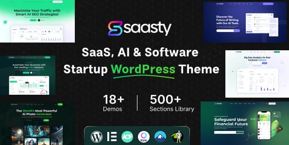 Saasty - Sass, AI & Software Startup Business WordPress Theme