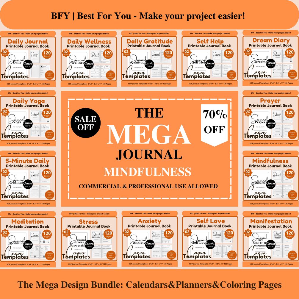 The Mega Design Bundle Journal | Printable Mindfulness Journal ...