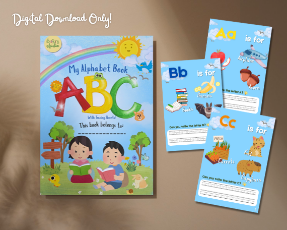 My Alphabet Book - ABC Tracing & Learning Workbook for Kids (PDF Printable)