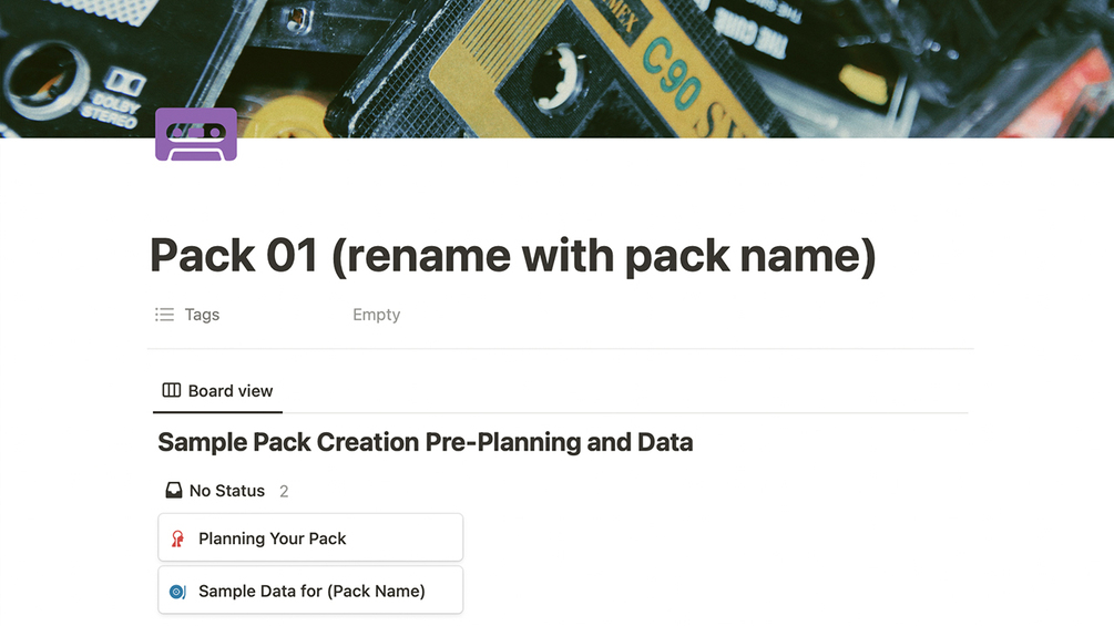 Sample Creation Notion Template for Musicians