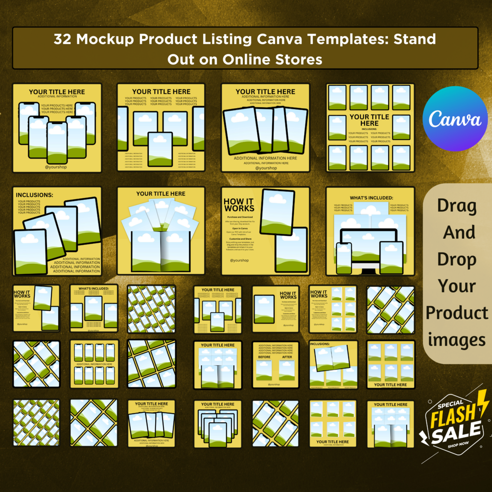 32 Mockup Canva Product Listing Templates: Stand Out on Online Stores