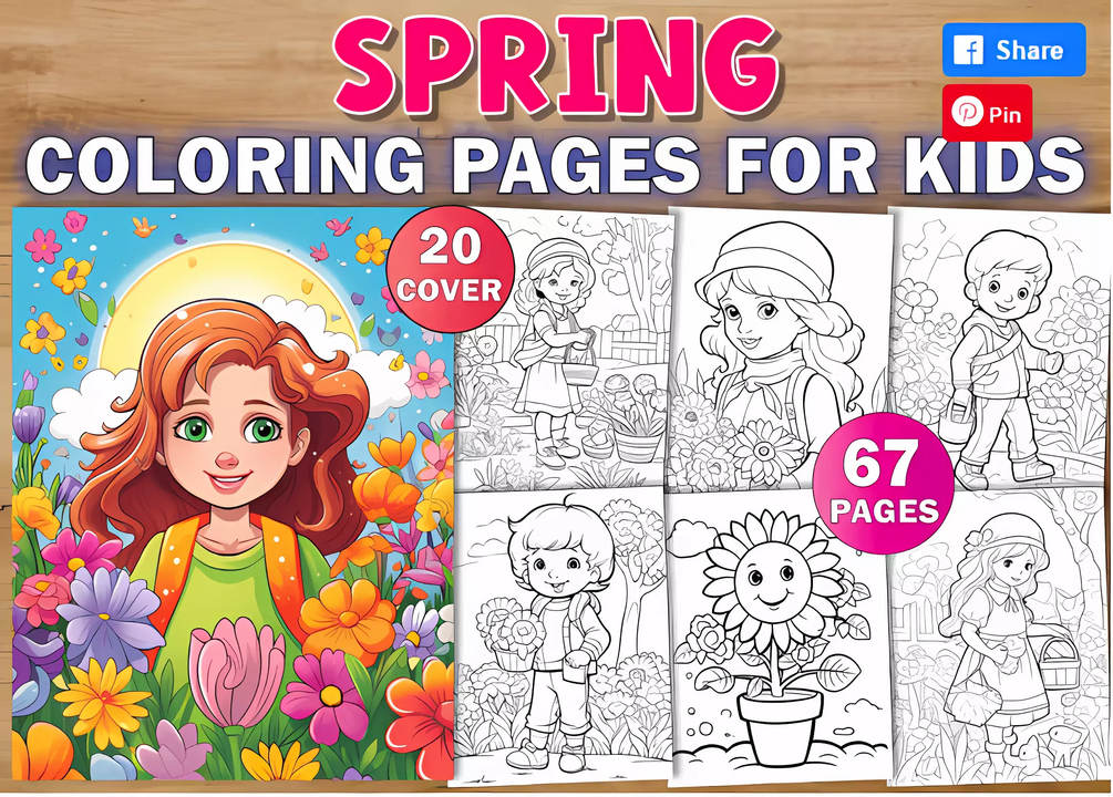 Spring Coloring Book for Kids - KDP