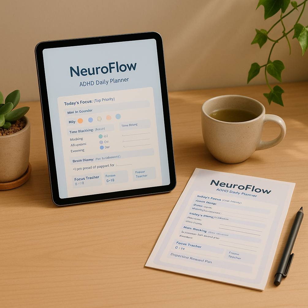 Neuro Flow Daily planner with full Focus & Calm