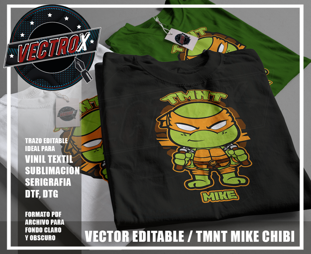 Vector Editable - TMNT Mike Chubi