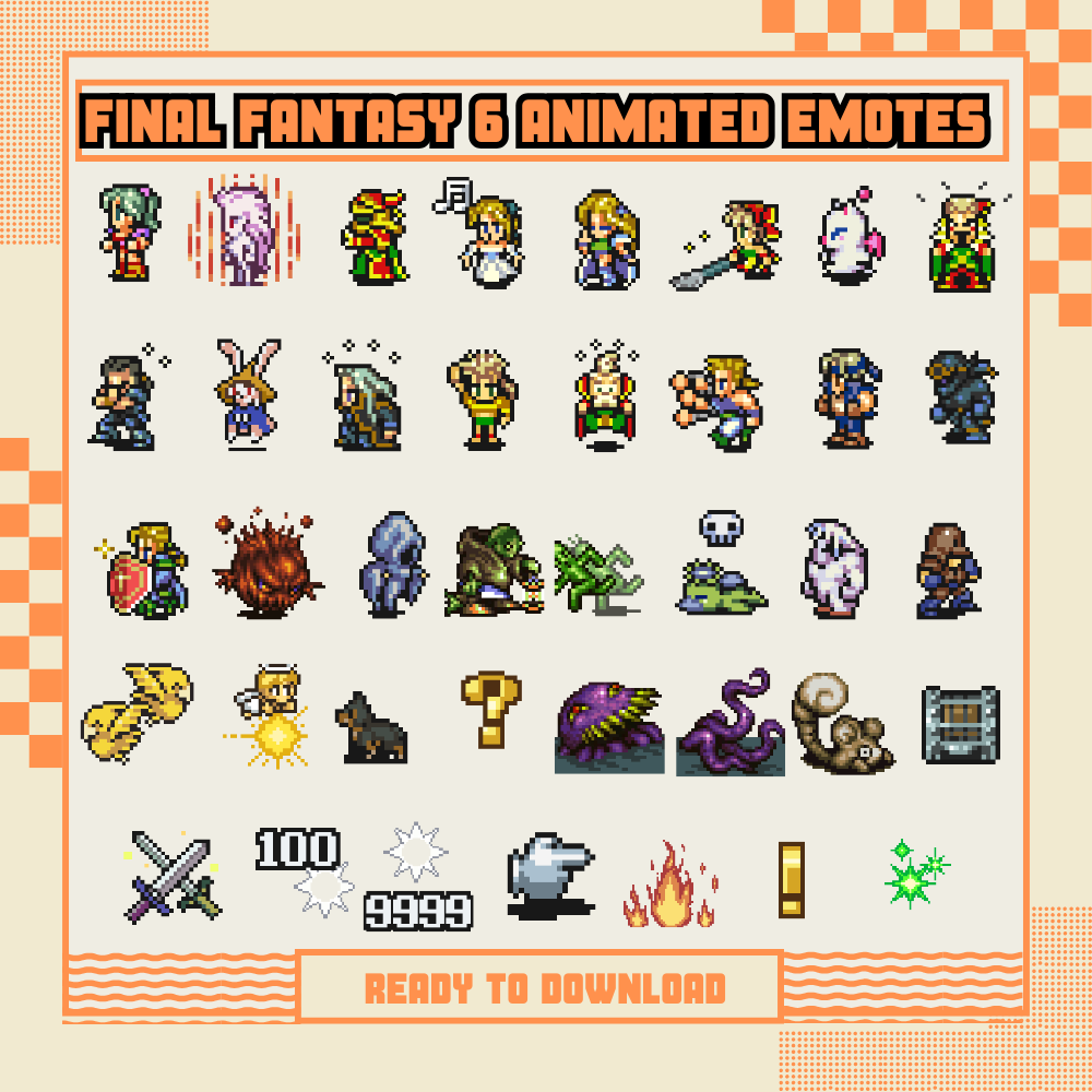 Final Fantasy Animated Emotes for Twitch, Youtube, Kick, Discord