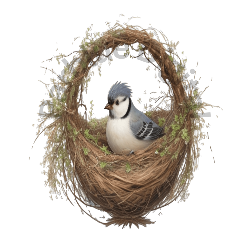 Bird Nest Clip Art With Transparent Background | Digital Download ...