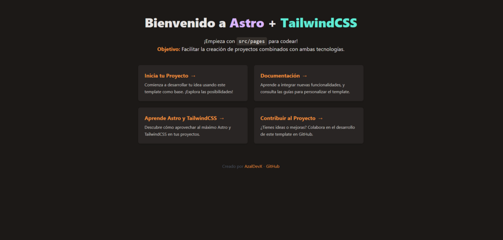 Astro + TailwindCSS Minimal Template
