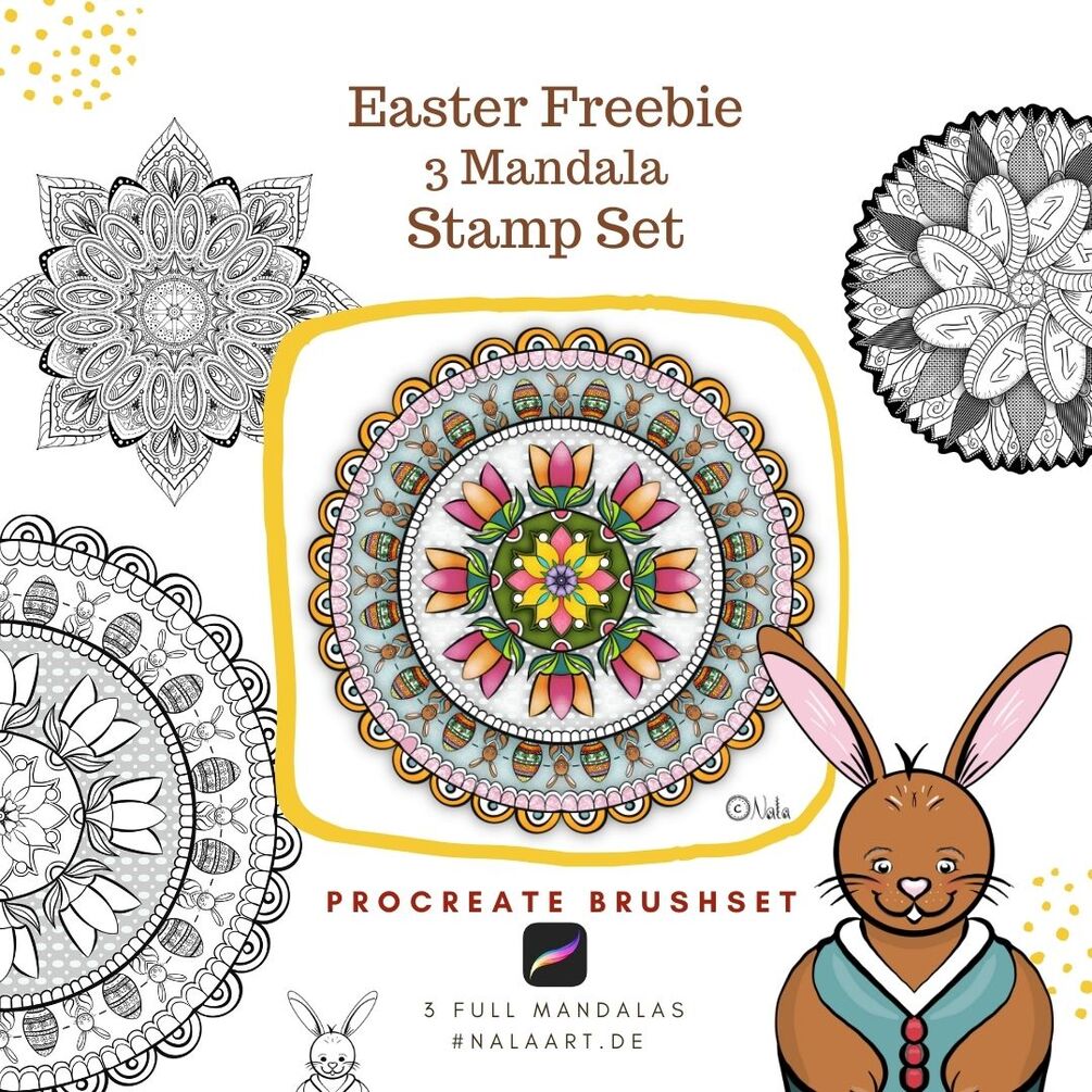 Mandala Stamps for Procreate EASTER FREEBIE