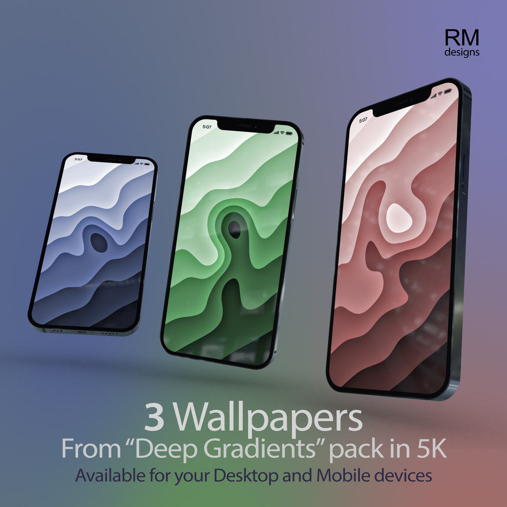 3 Wallpapers from Deep Gradients pack in 5K