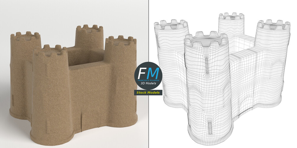 3D MODEL - Sand castle