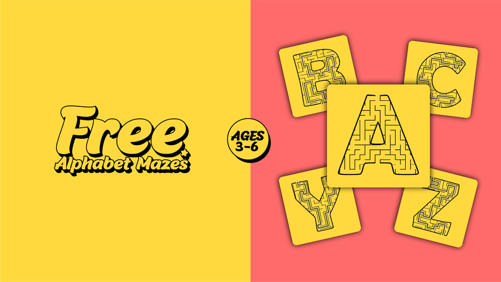 Free A-Z Alphabet Mazes for Kids ( Ages 3-6 )