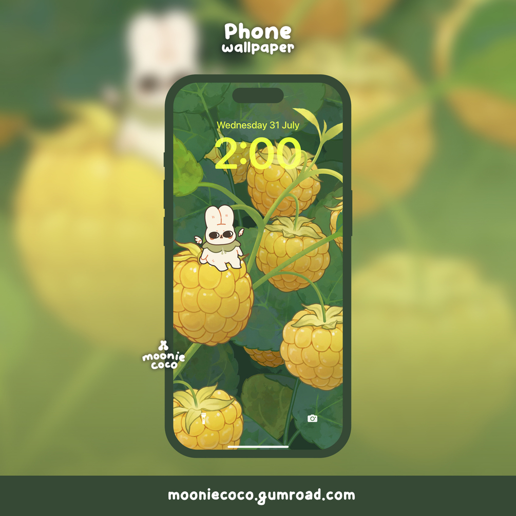 [F2U] Golden Raspberry Phone Wallpaper